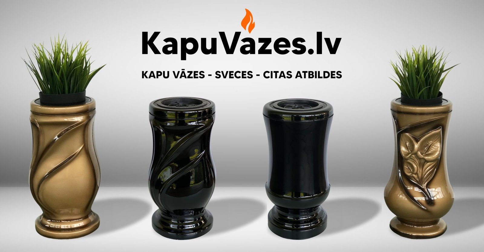Kapu vāzes | kapu svečturi | kapu puķu podi